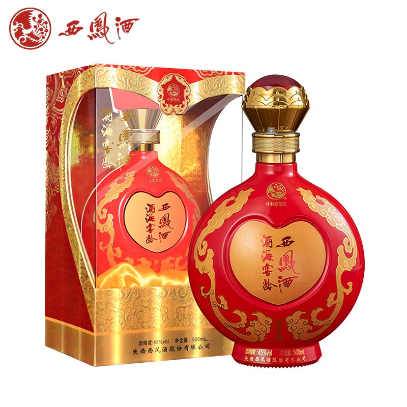 陕西西凤酒海窖龄喜庆版口感绵柔凤香型45度白酒500ml单瓶装价格图表 口感 评测 真假鉴别 多少钱一瓶 香烟网